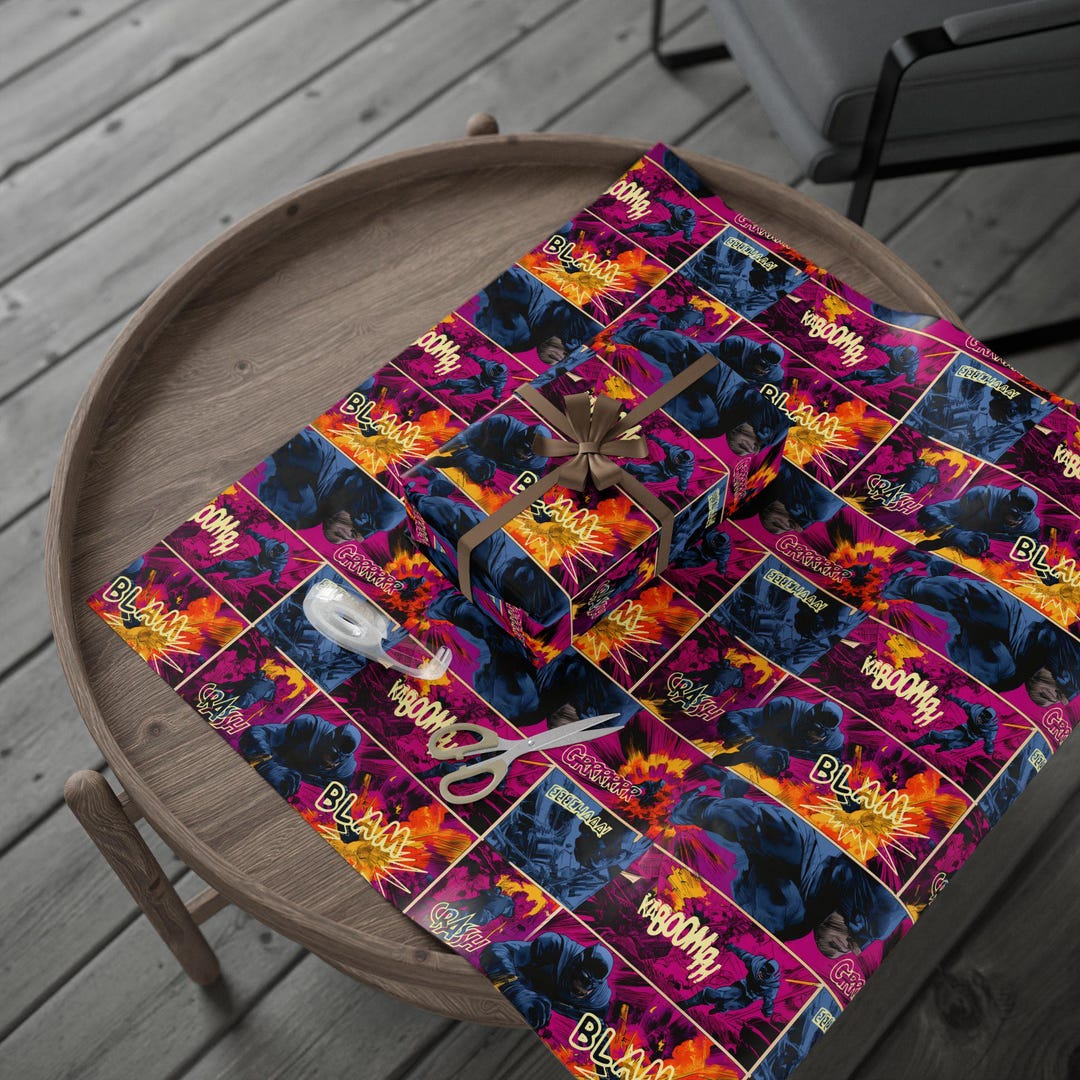 Retro Fantasy Comic Book Pattern 2 Wrapping Paper - Etsy