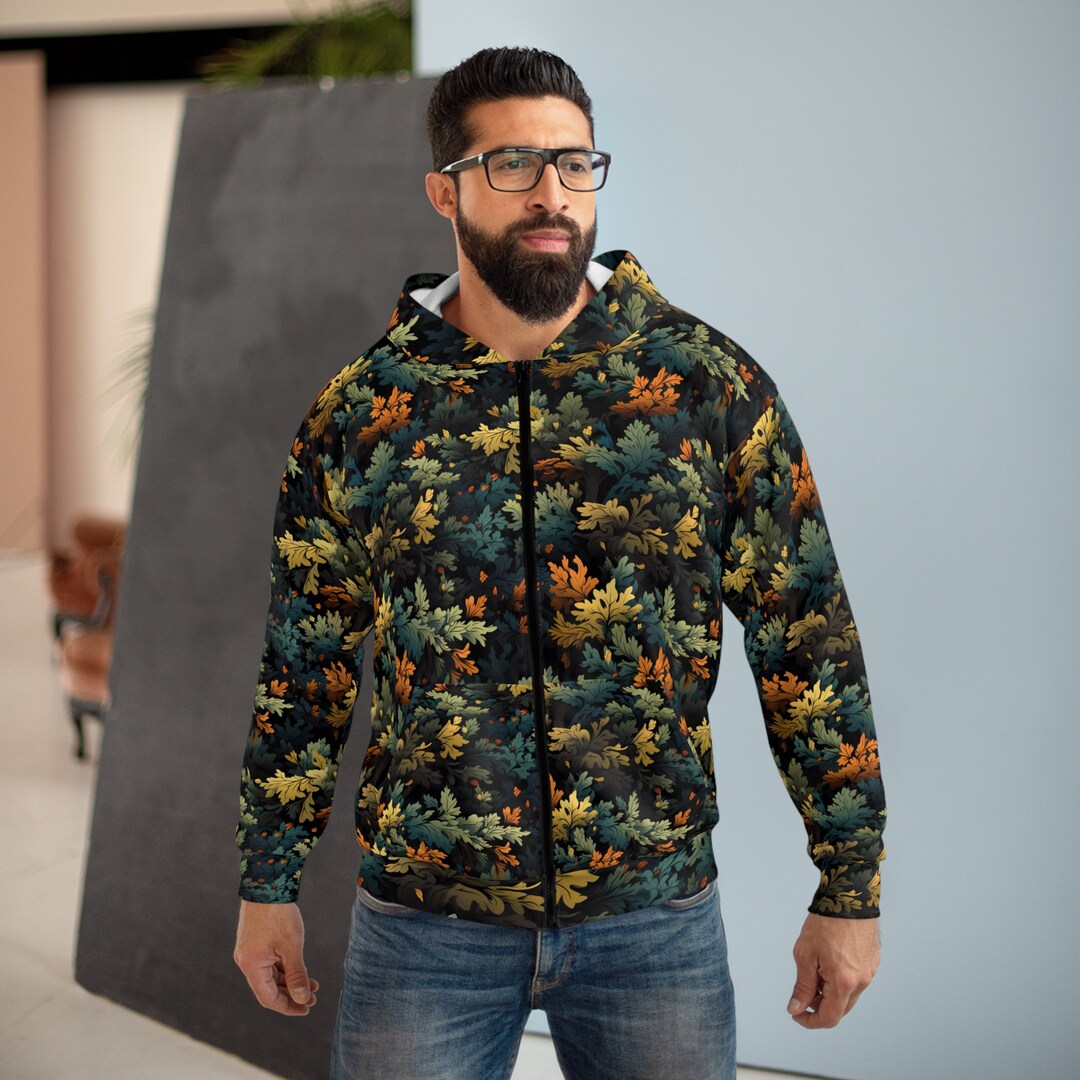 Digital Fall Woodland Camo Pattern 1 Unisex Zip Hoodie - Etsy