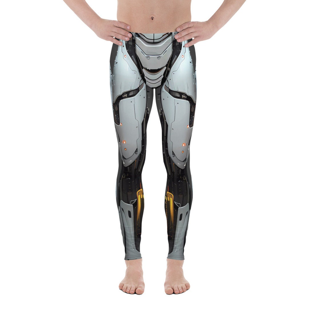 White Cyberpunk Robot Men's Leggings - Etsy