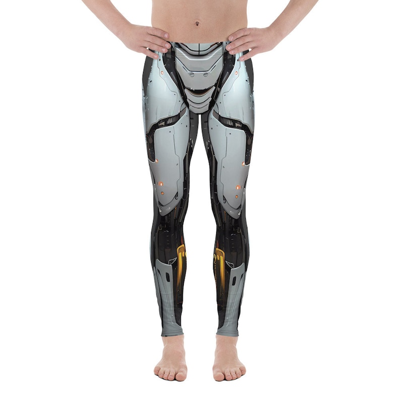 White Cyberpunk Robot Men's Leggings - Etsy