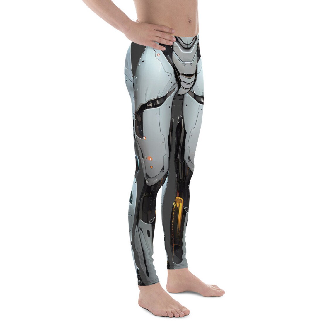 White Cyberpunk Robot Men's Leggings - Etsy
