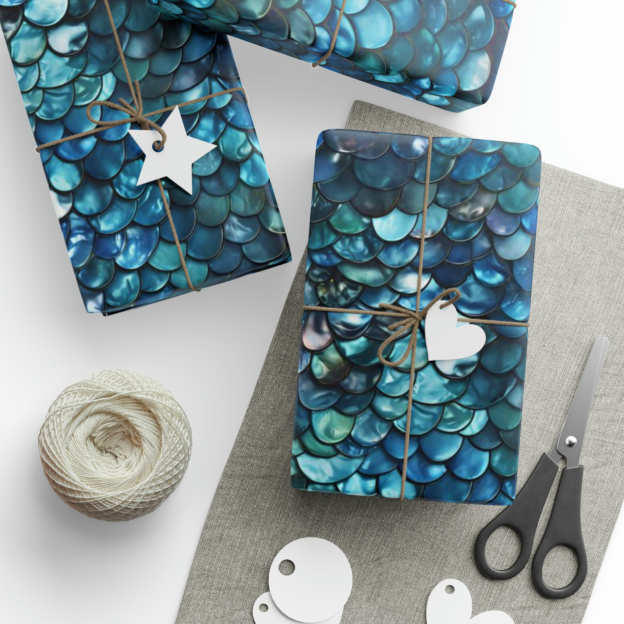 Mermaid Scales Pattern Wrapping Paper - Etsy
