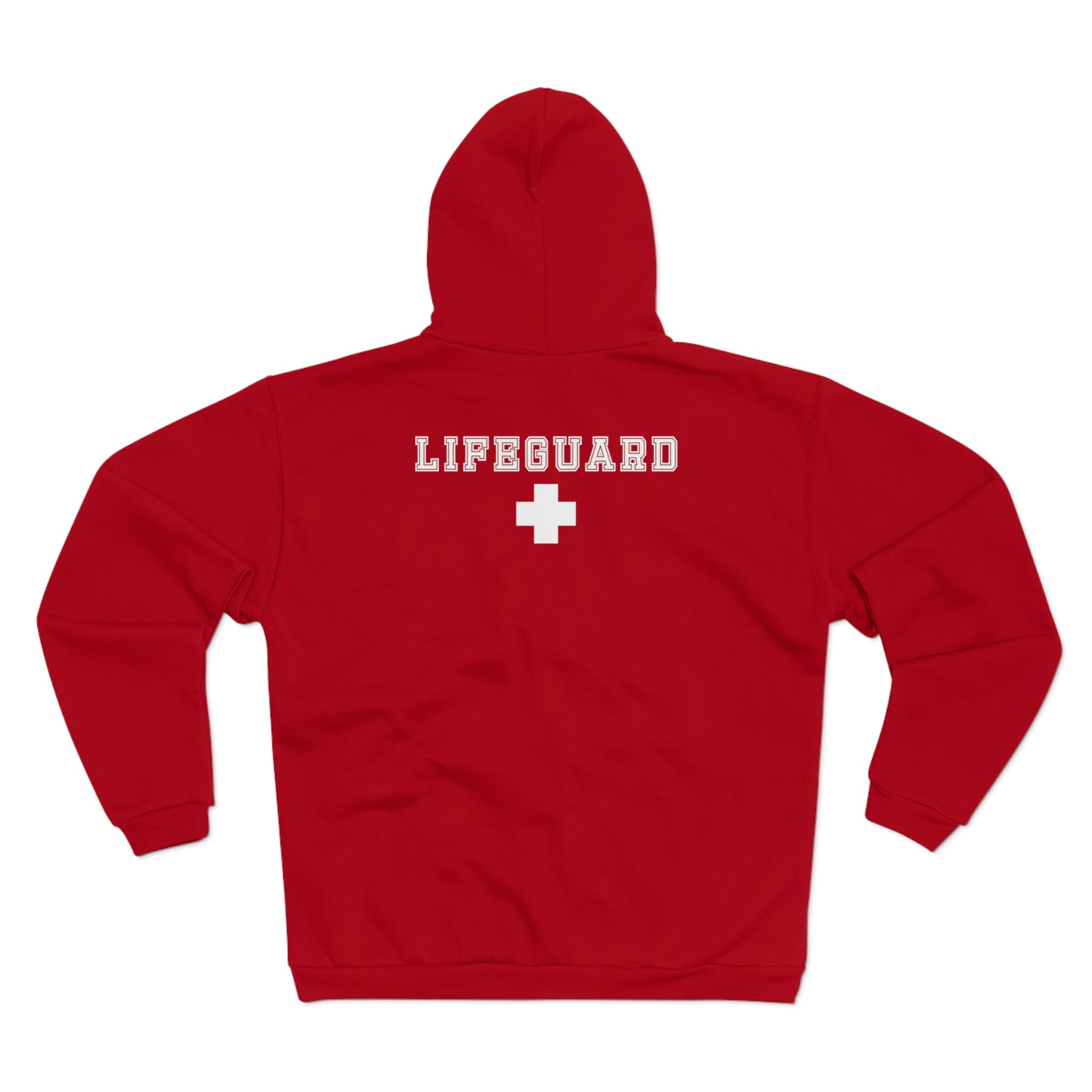 Red Lifeguard Two Sided Hooded Zip Sweatshirt - Etsy