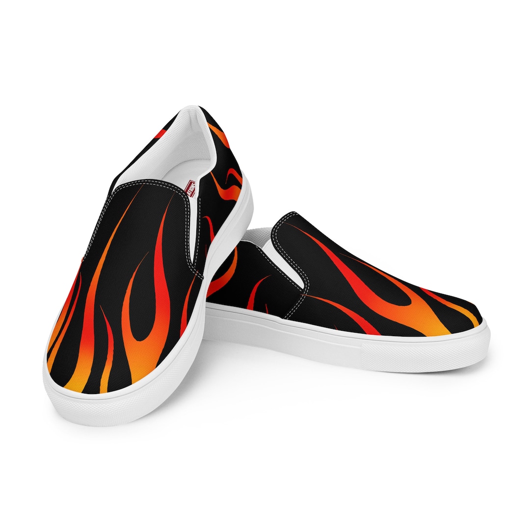 Hot Rod Flames Women’s Slip-on Canvas Shoes - Etsy