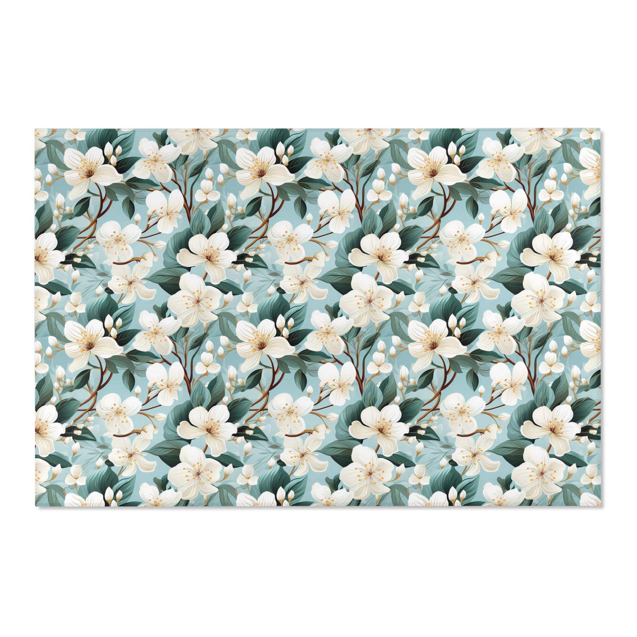 Hawaiian White Plumeria Pattern Area Rugs - Etsy