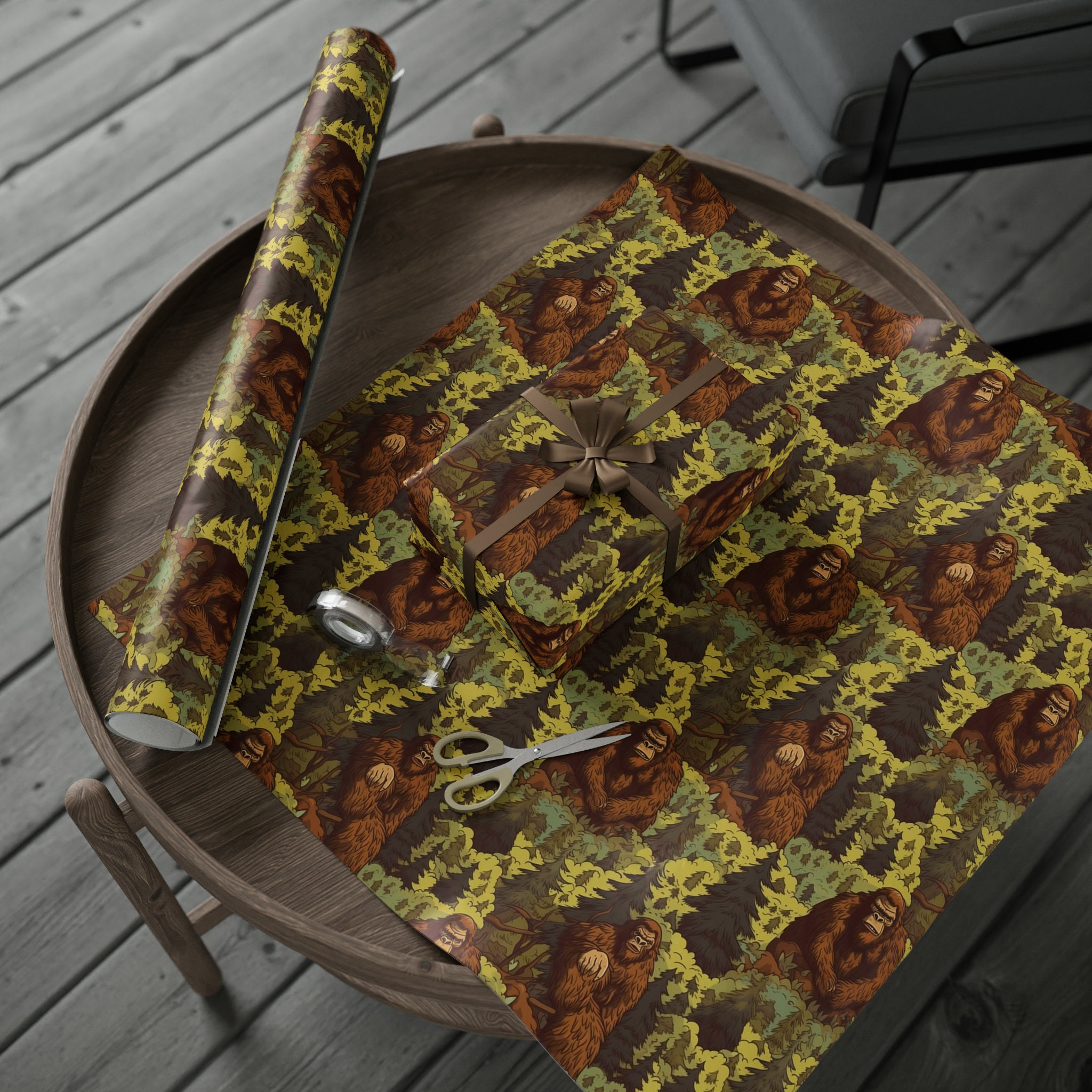 Sasquatch Pattern Wrapping Paper - Etsy