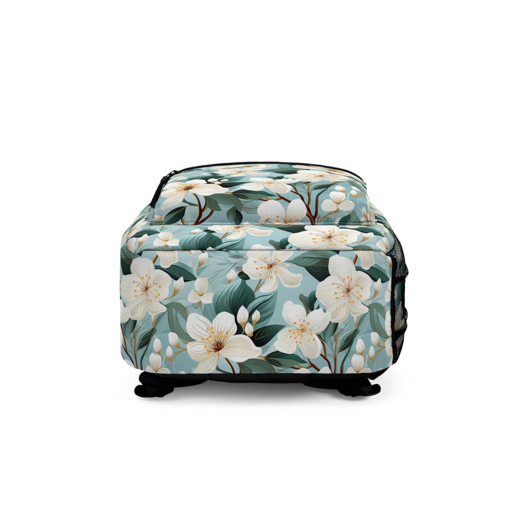 White Plumeria Pattern Backpack - Etsy