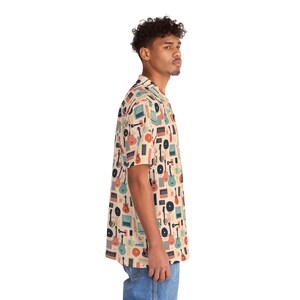 Retro Musical Instruments Pattern Men's Hawaiian Shirt - Etsy