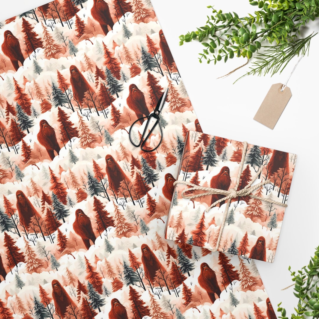 Sasquatch Pattern Wrapping Paper - Etsy