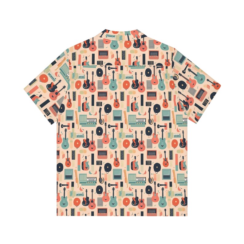 Retro Musical Instruments Pattern Men's Hawaiian Shirt - Etsy