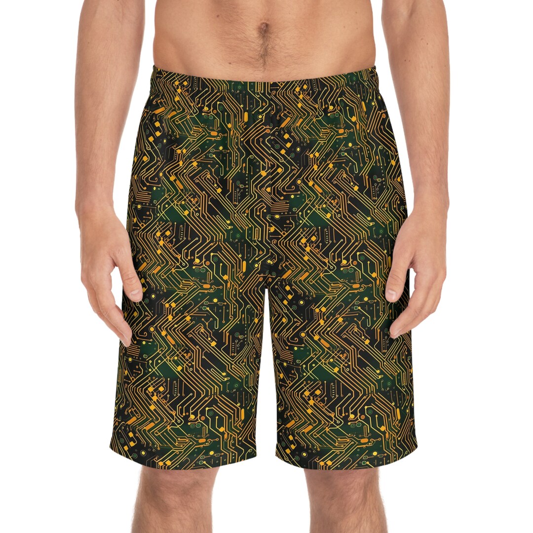Circuit Board Pattern 3 Men's Board Shorts - Etsy