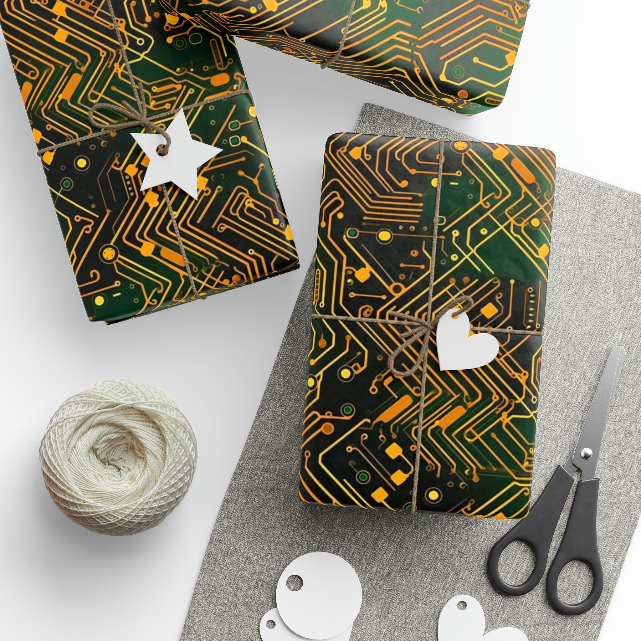 Circuit Board Pattern Wrapping Paper - Etsy