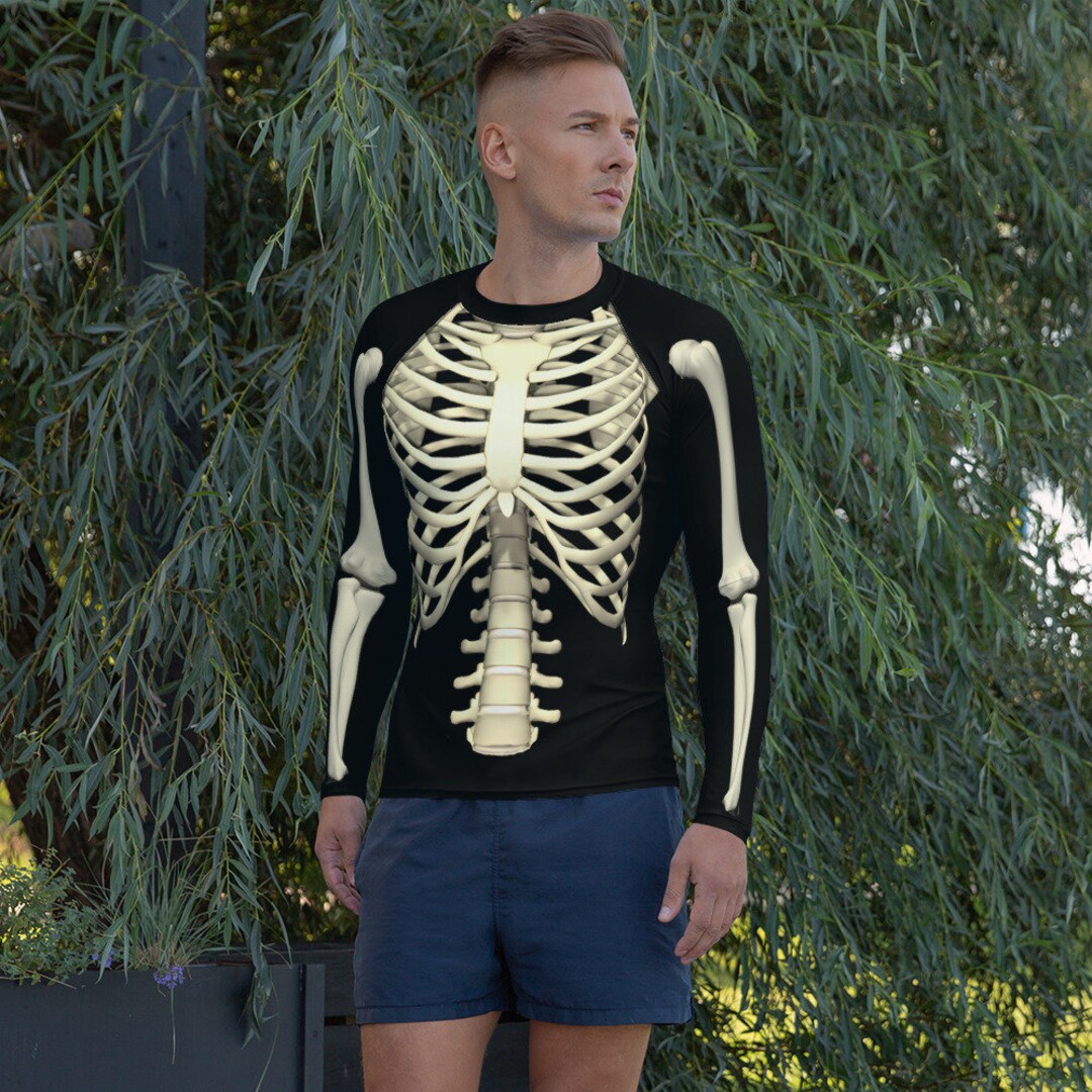 Men's Skeleton Rash Guard - Etsy
