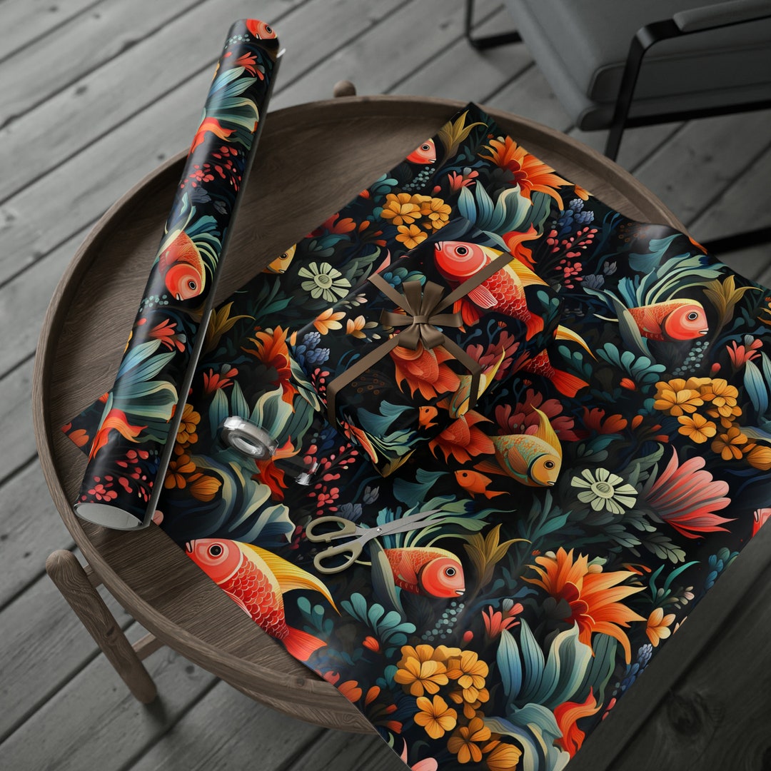 Coral Reef & Fish Pattern Wrapping Paper - Etsy