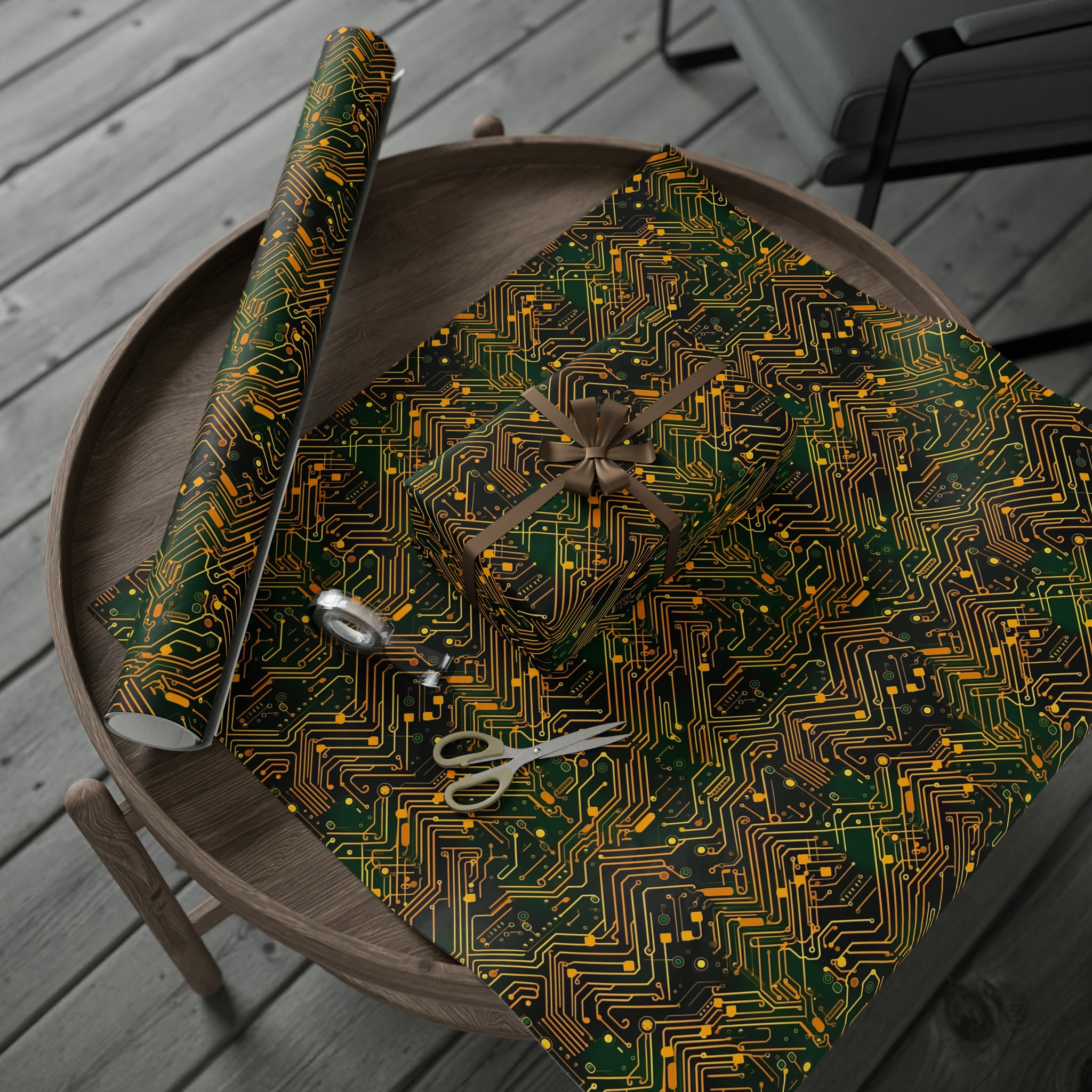 Circuit Board Pattern Wrapping Paper - Etsy