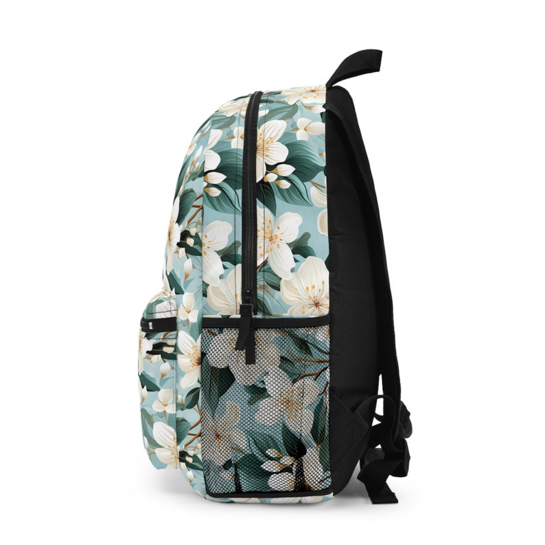 White Plumeria Pattern Backpack - Etsy