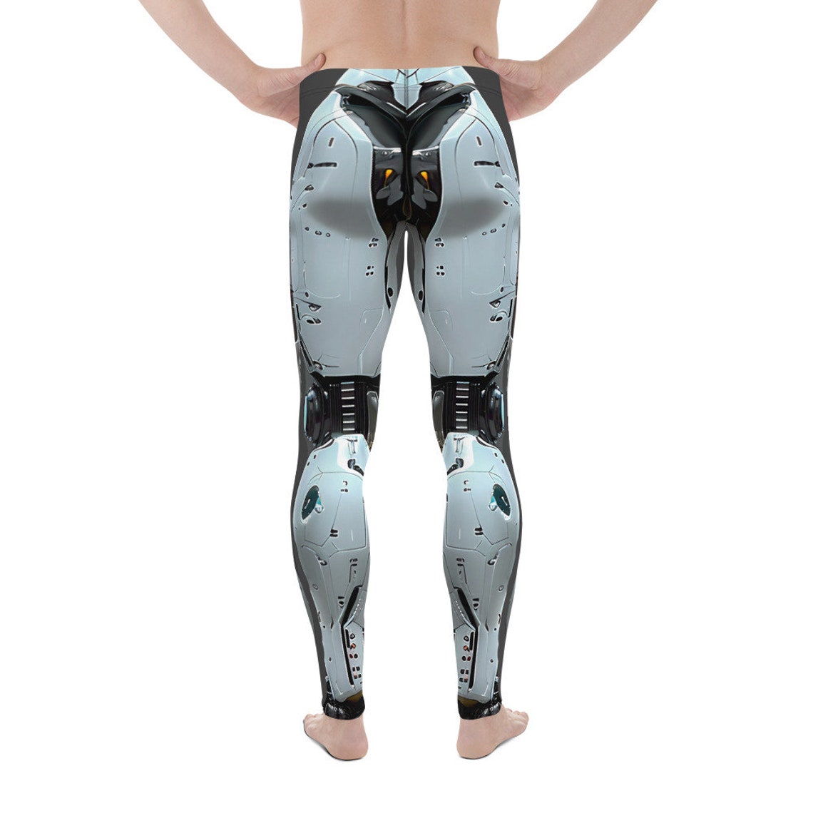 White Cyberpunk Robot Men's Leggings - Etsy