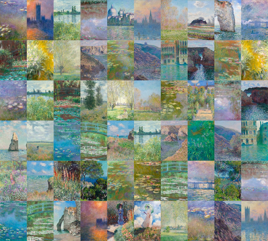 Monet Impressionist Wall Collage Kit Cottagecore Decor - Etsy