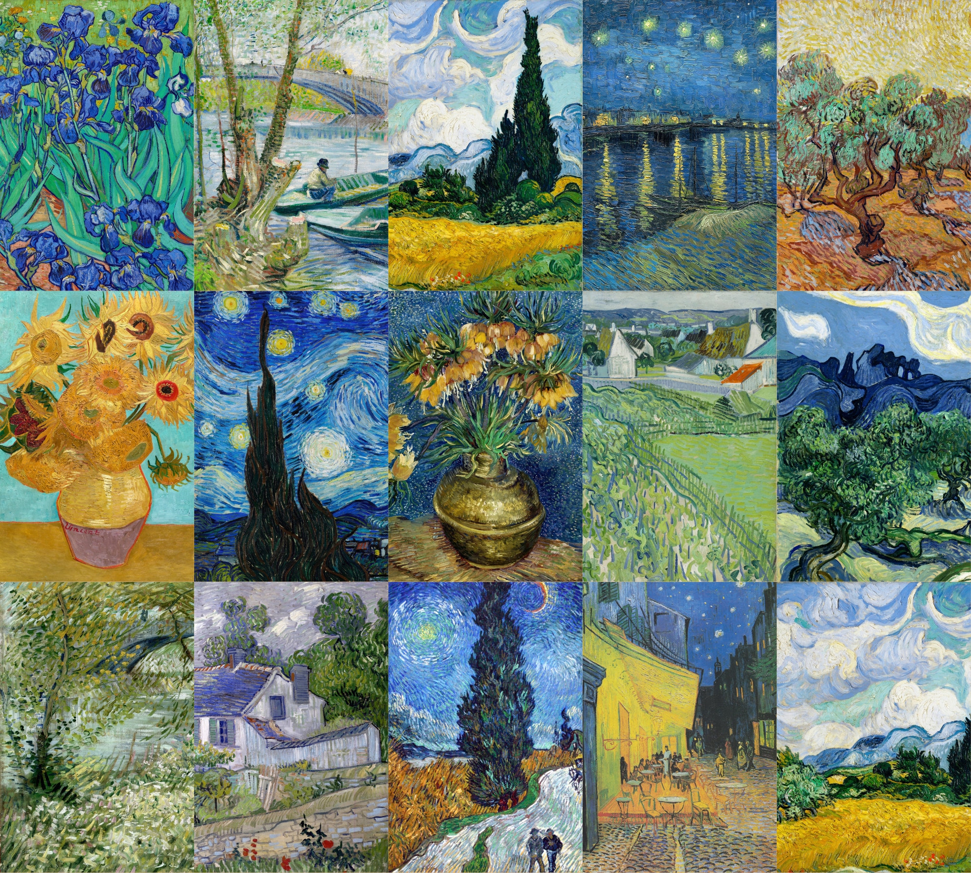 Vincent Van Gogh Impressionist Wall Collage Kit | Cottagecore Wall Art ...