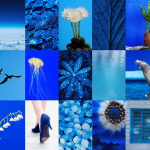Blue Wall Collage Kit | Indie Room Decor, VSCO Wall Collage Kit - Etsy