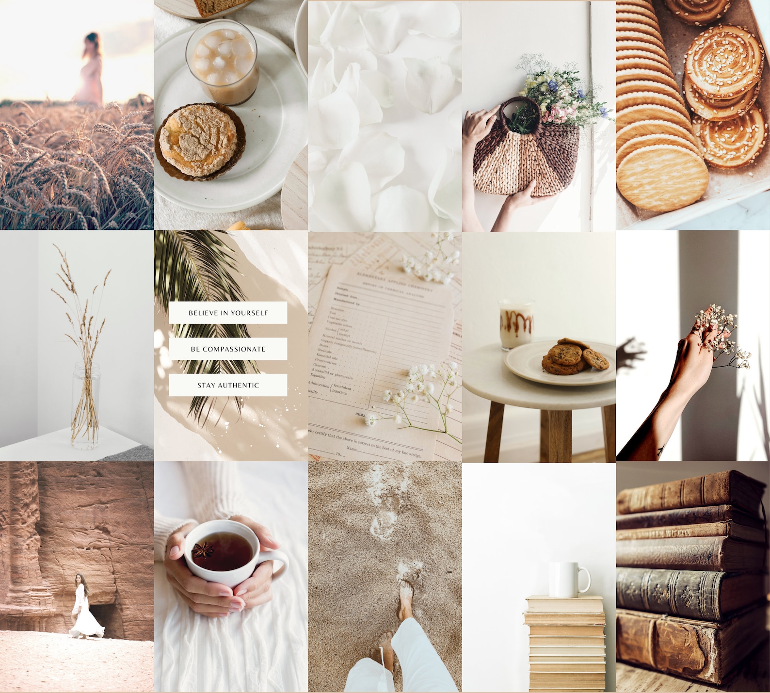 Neutral Aesthetic Wall Collage Kit Indie Room Decor, VSCO Wall Collage ...