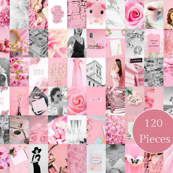 Pink Collage Kit - Etsy