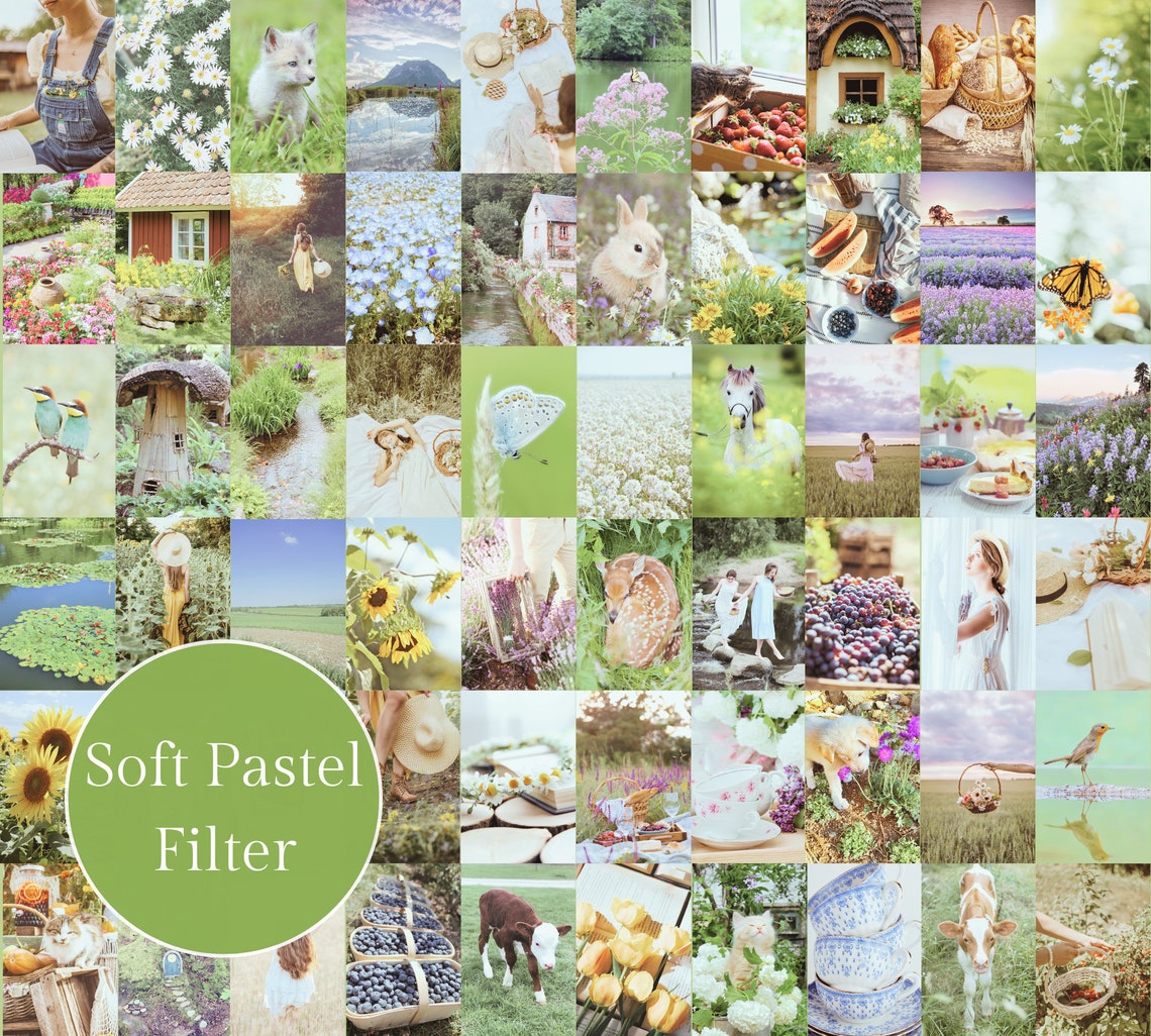 Cottagecore Wall Collage Kit Indie Room Decor, VSCO Wall Collage Kit ...