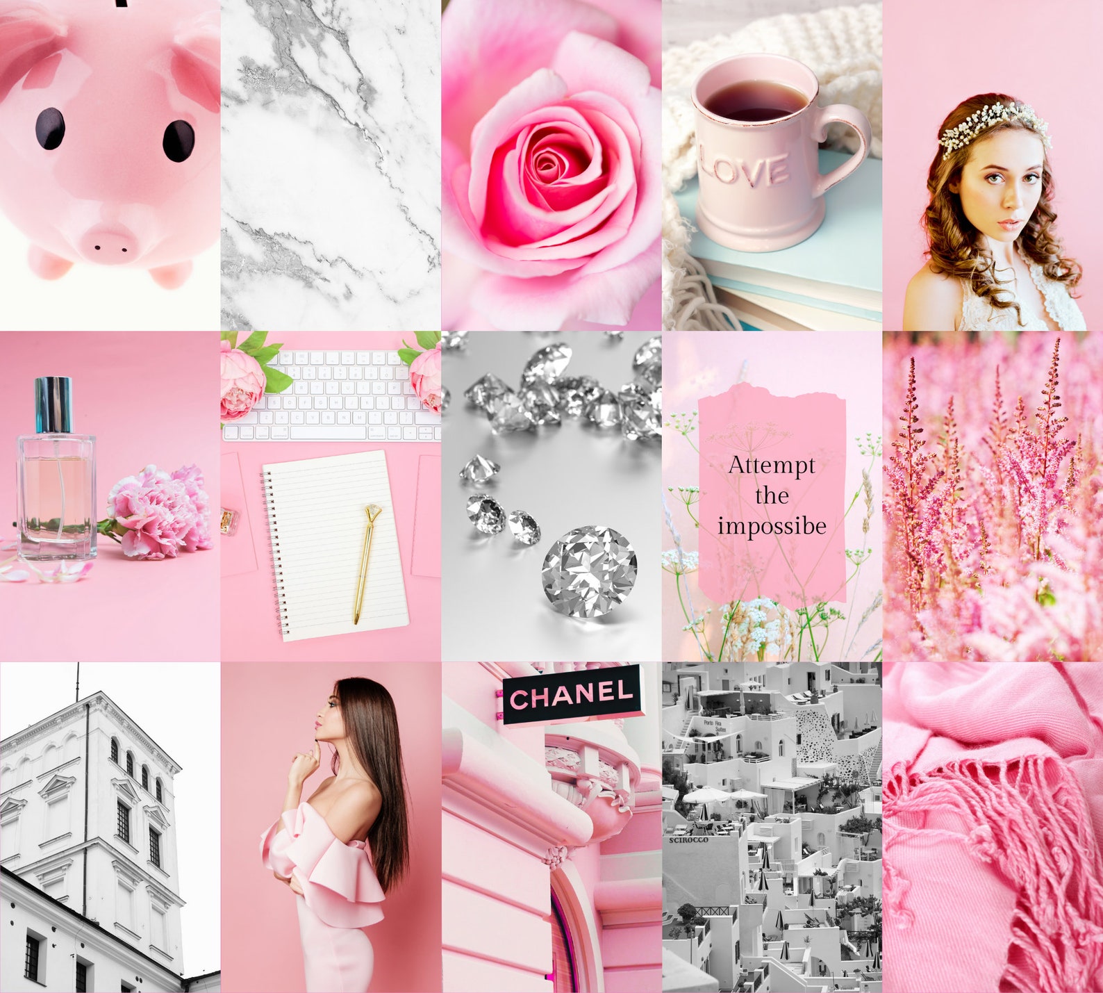 Printed Pink Girl Boss Wall Collage Kit | Indie Room Decor, VSCO Wall ...