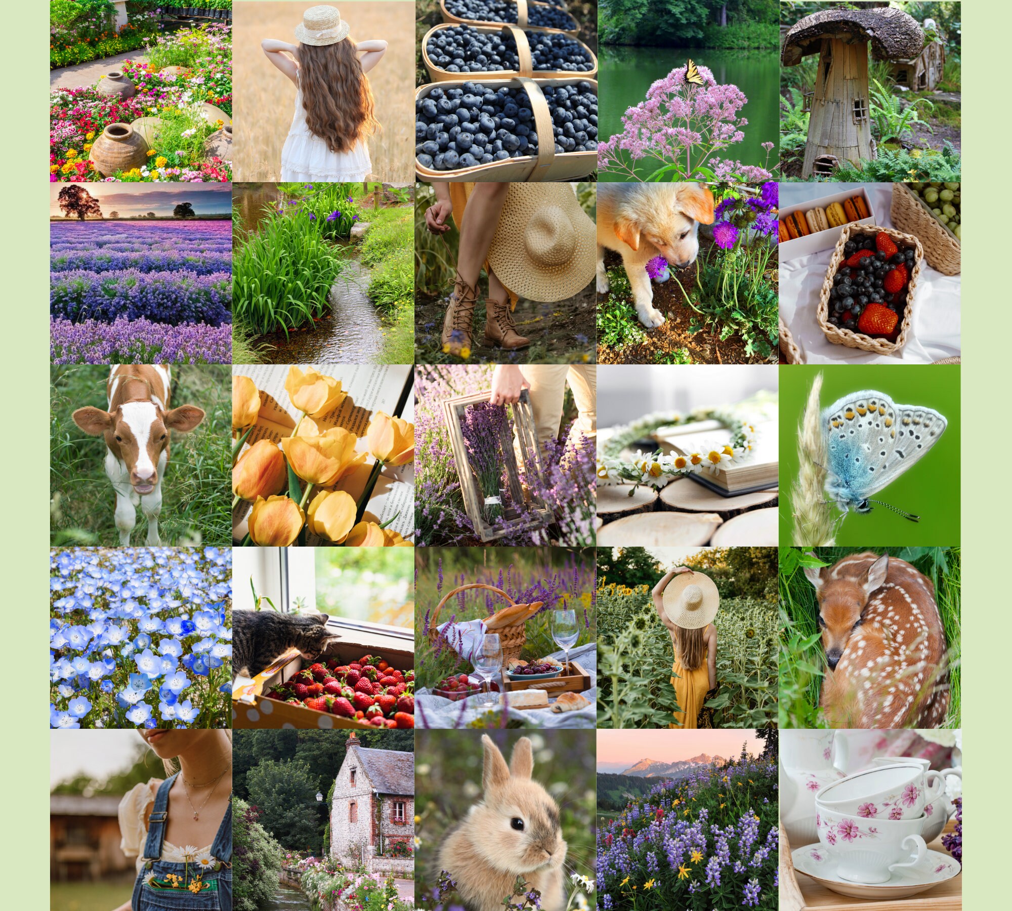 Cottagecore Wall Collage Kit Indie Room Decor, VSCO Wall Collage Kit ...