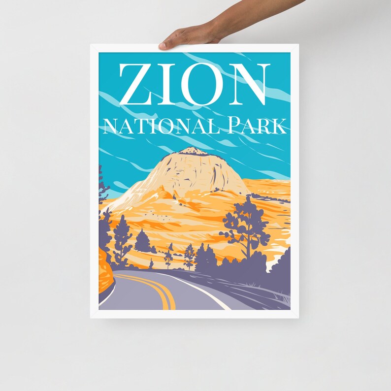 Zion National Park Poster | National Park Sign | Zion National Park ...