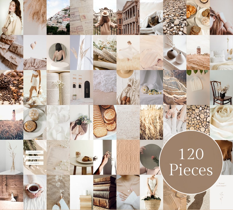 Neutral Aesthetic Wall Collage Kit | Indie Room Decor, VSCO Wall ...