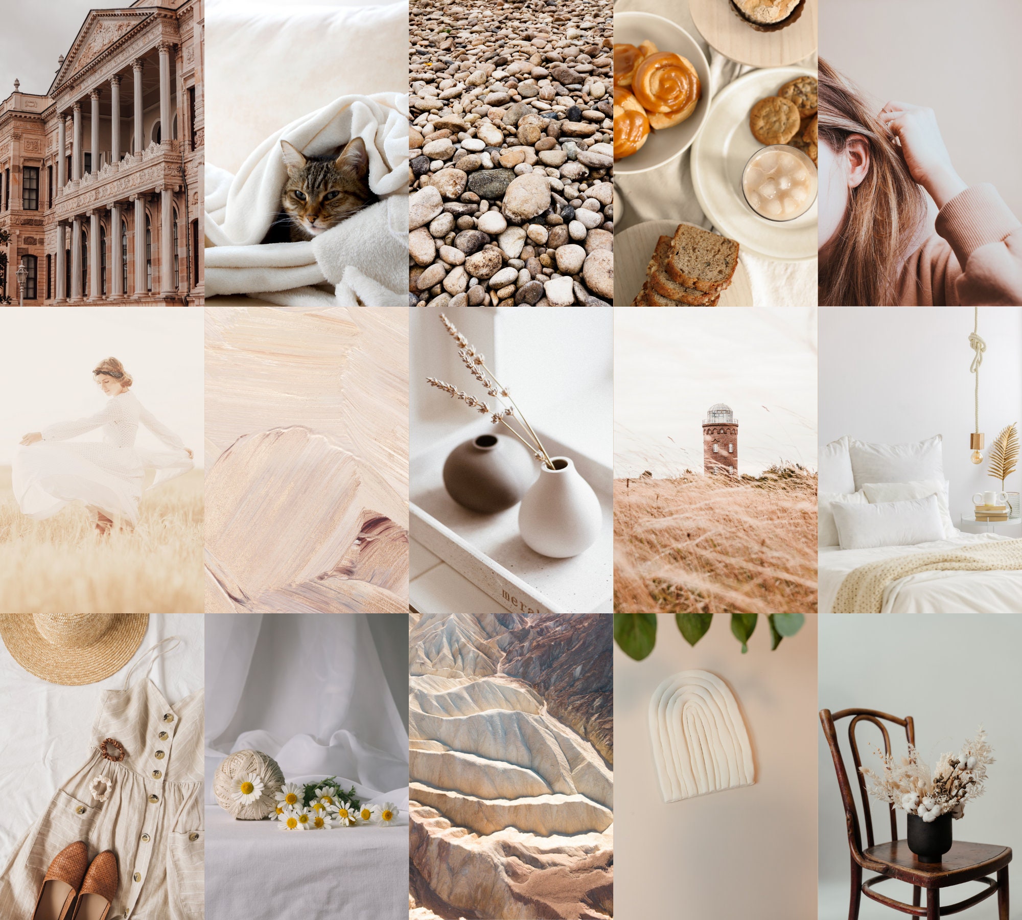 Neutral Aesthetic Wall Collage Kit | Indie Room Decor, VSCO Wall ...