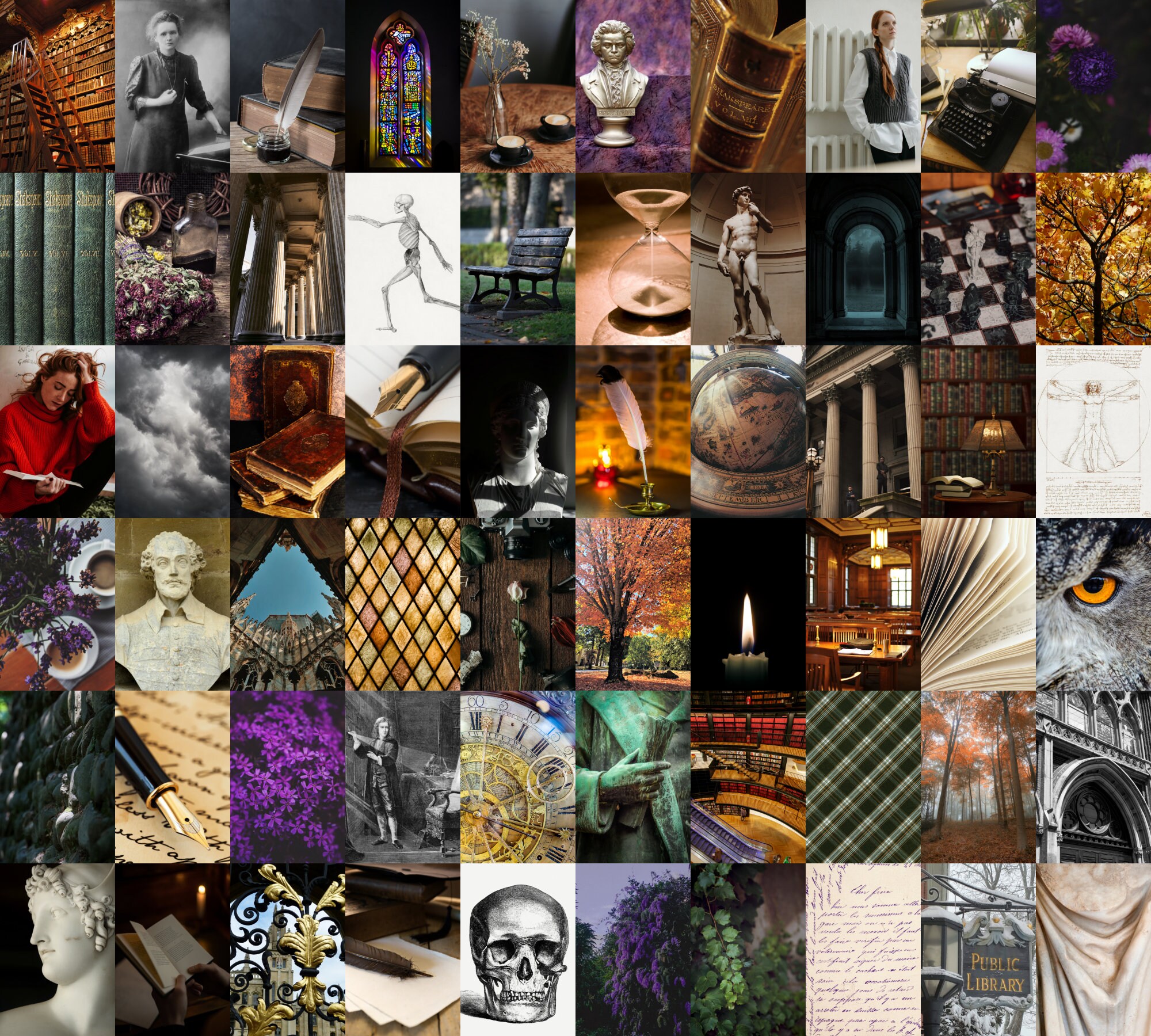Dark Academia Aesthetic Wall Collage Kit Indie Room Decor - Etsy