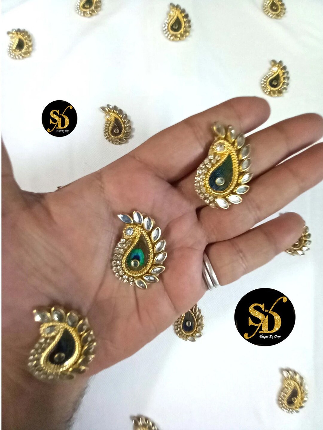 Handmade Stone Applique & Beads Studded Applique Work / Patch - Etsy