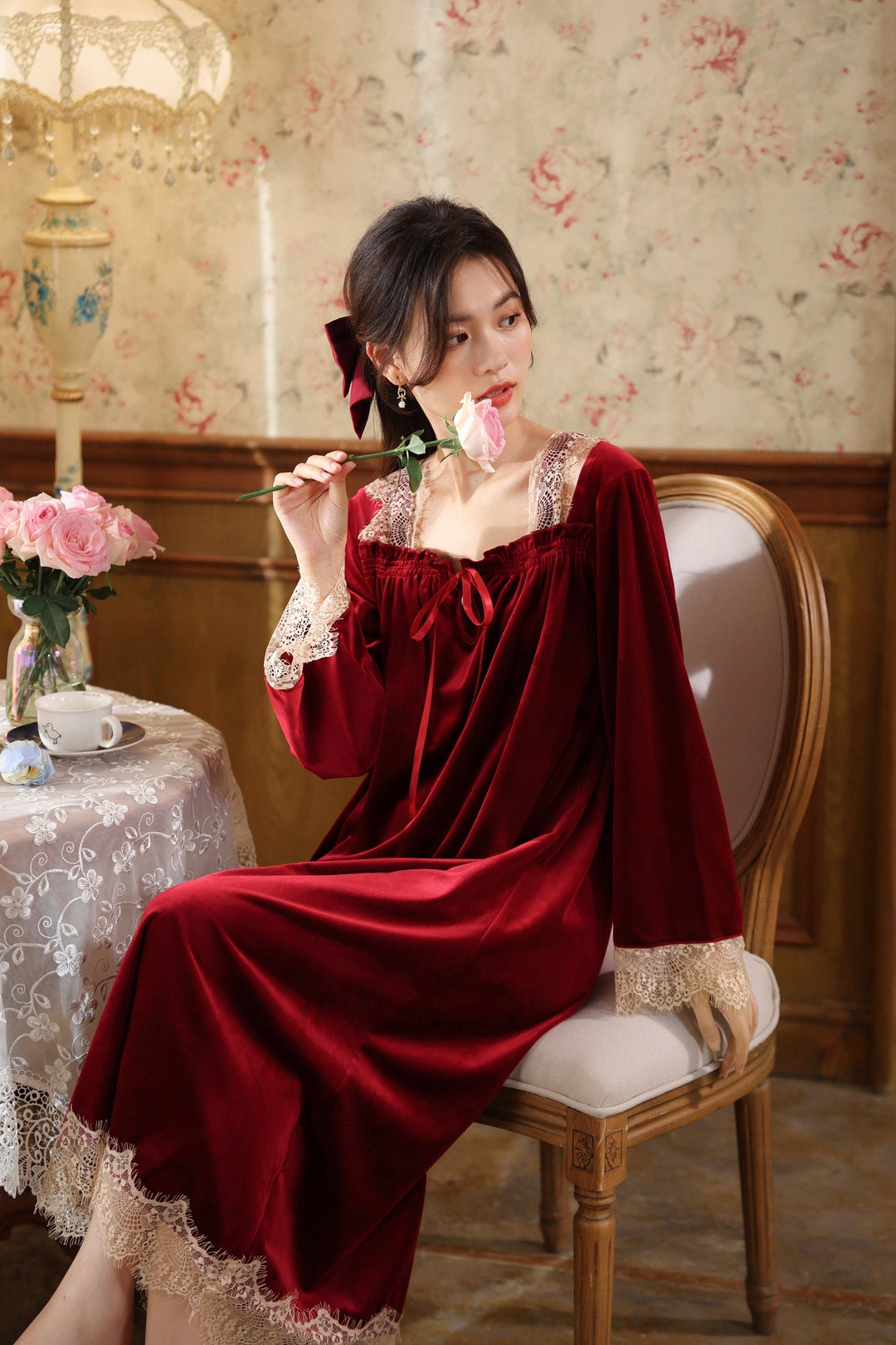 Cozy Warm Velvet Pajama Dress/velvet Nightgown/velvety Smooth and ...