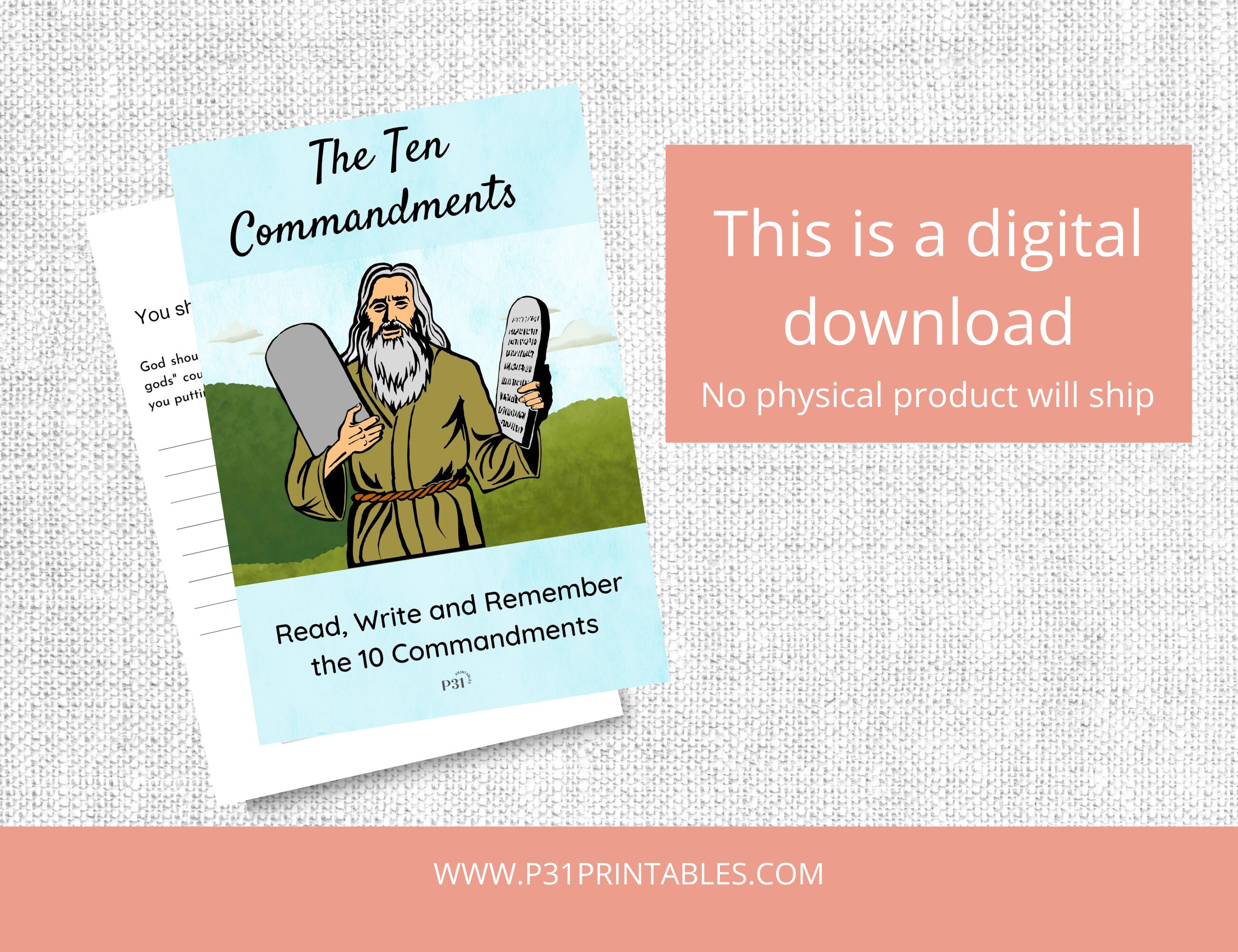 10 Commandments Bible Study Printable: Homeschool Resource (PDF) - Etsy