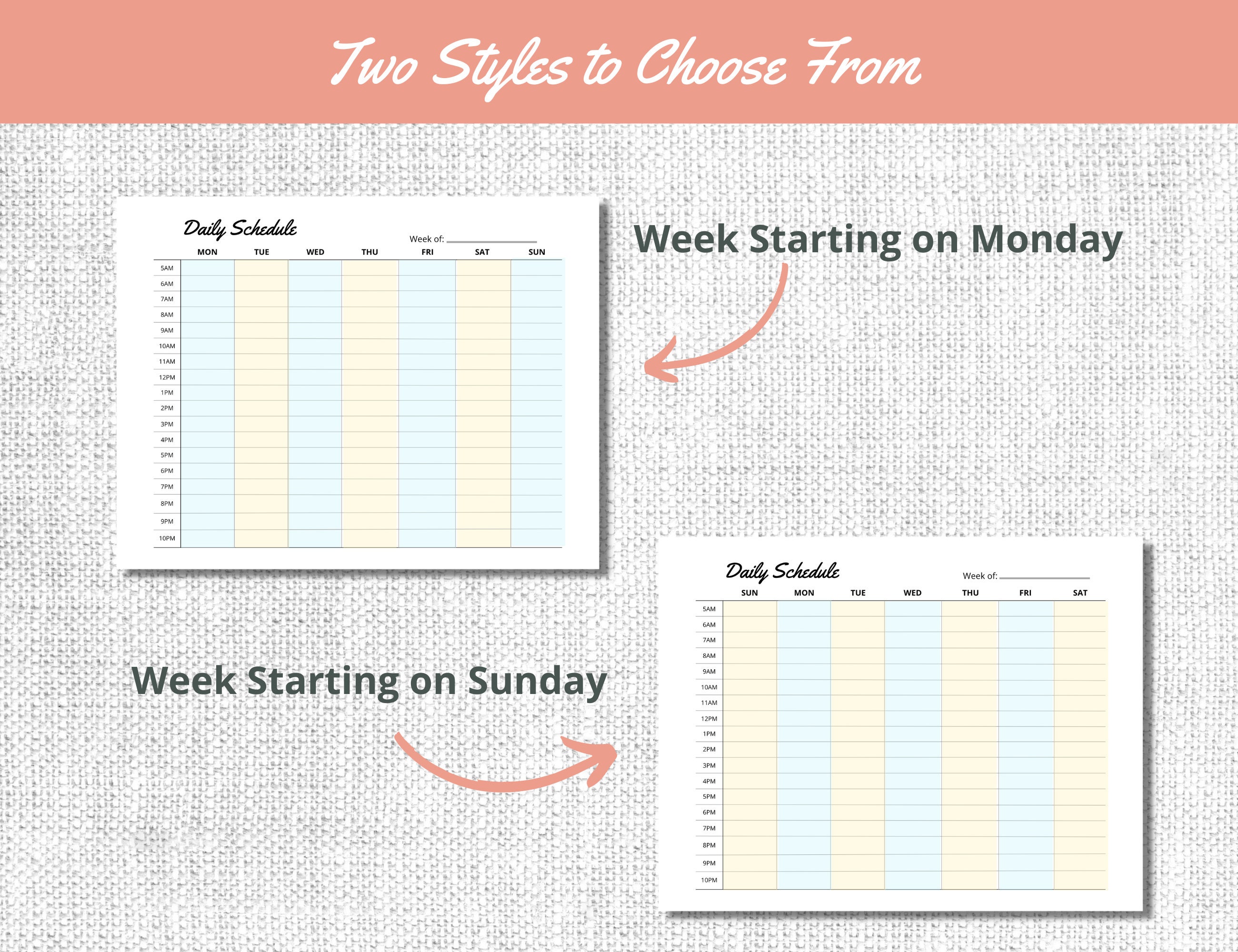 Weekly Schedule Printable Featuring Daily Scheduling and Hourly ...