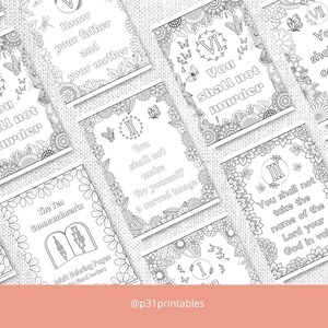 10 Commandments Coloring Page Bundle, Adult Coloring Pages, Bible ...