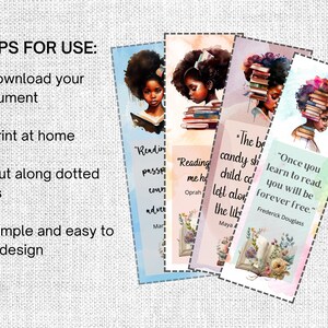 Printable Bookmark Set With Inspirational Quotes for Women and Girls - Etsy