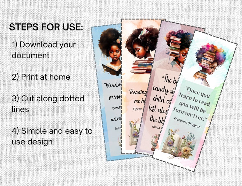 Printable Bookmark Set With Inspirational Quotes for Women and Girls - Etsy