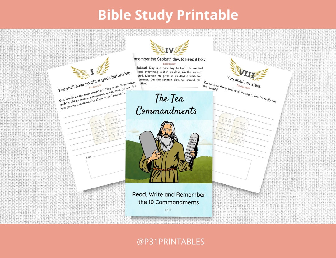 The 10 Commandments Bible Study Printable, Homeschool Printables, Bible ...