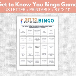 Get to Know You Human Bingo Game, Printable Party Game - Etsy