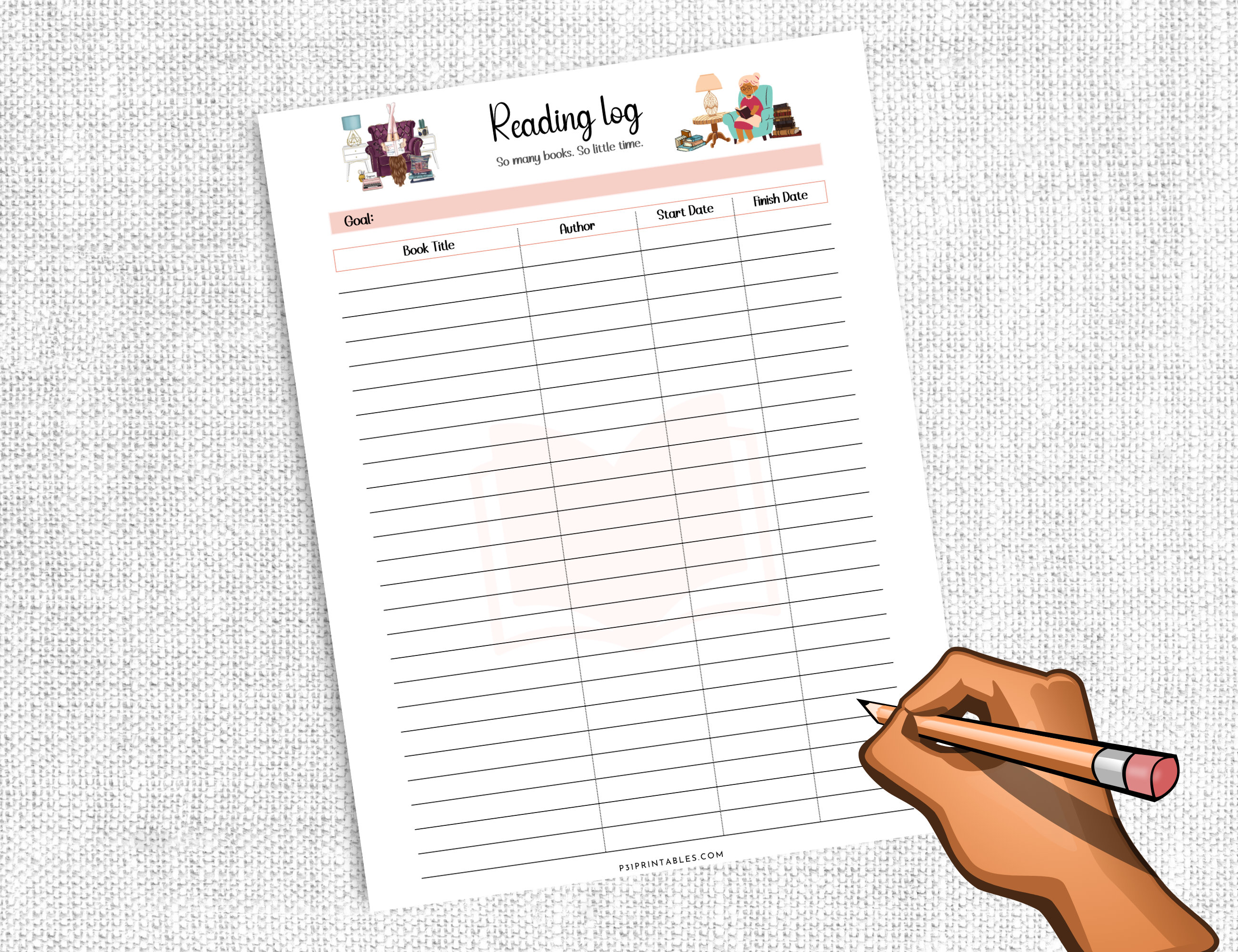 Reading Log Printable, Book Log, Reading Journal Insert - Etsy