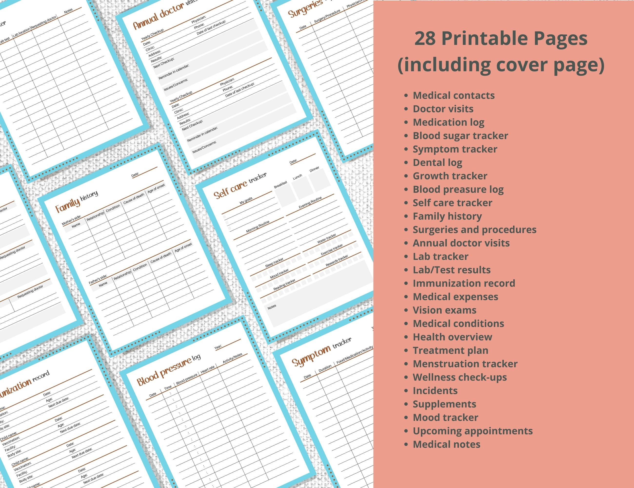 Medical Binder Printable, Family Medical Binder - Etsy