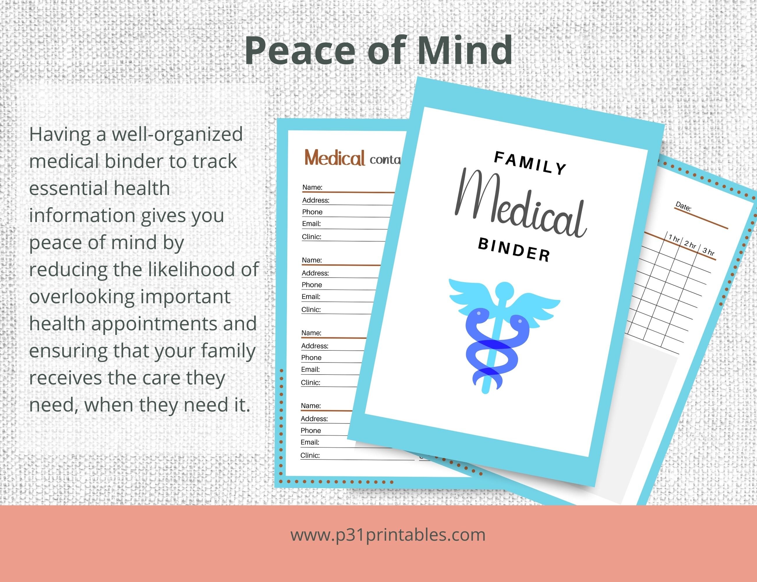 Medical Binder Printable, Family Medical Binder - Etsy