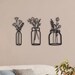 Spring Flower Metal Wall Art Decor Set of 3 Flower in Vase - Etsy