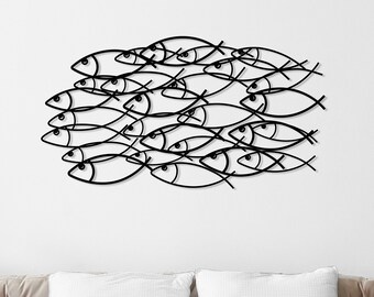 Large Silver Fish Wall Art - Etsy