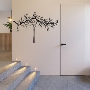 Metal Tree Wall Coat Rack, Tree Wall Hooks, Metal Entryway Decor ...