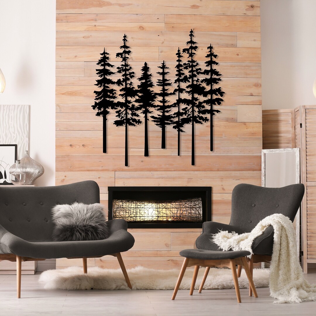 Pine Tree Metal Wall Art, Tree Metal Sign, Pine Trees Home Decor,steel ...
