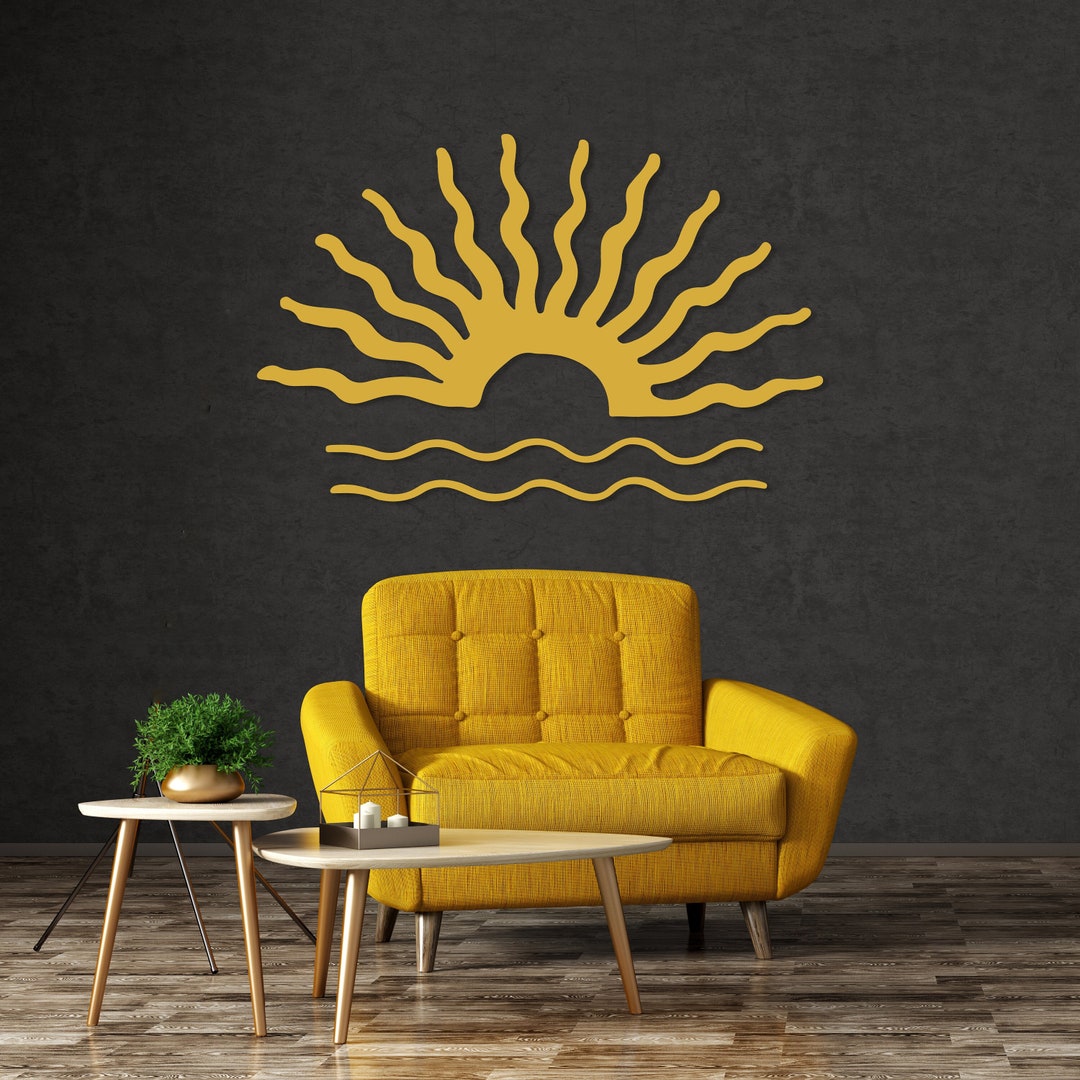 Sun Metal Wall Art, Sunrise Boho Home Decor, Sunshine Metal Sign, Sun ...